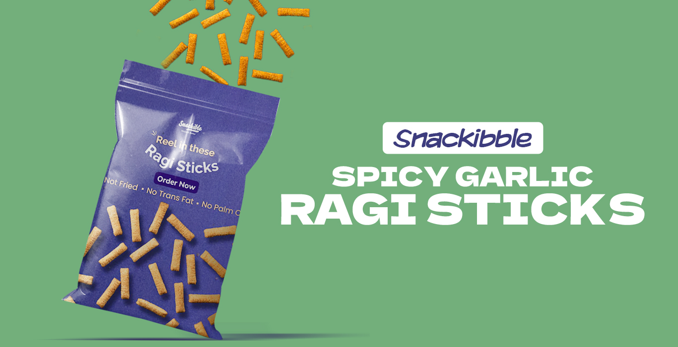 Spicy Garlic Ragi Sticks | Fibre-Rich Healthy Snack | Buy Now
